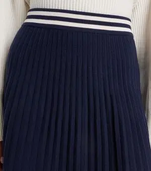 Thom Browne Plissé Wool-blend Midi Skirt