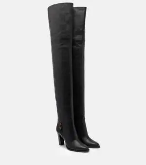 Saint Laurent Julia 85 Leather Over-the-knee Boots - Black