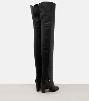 Saint Laurent Julia 85 Leather Over-the-knee Boots