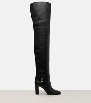 Saint Laurent Julia 85 Leather Over-the-knee Boots