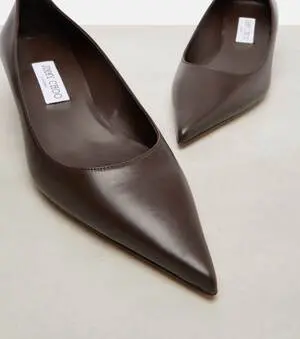 JIMMY CHOO Amelia 35 Leather Pumps - Brown