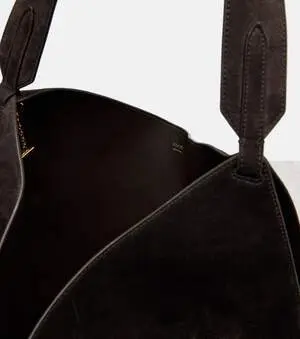Khaite Lotus Small Suede Tote Bag - Brown