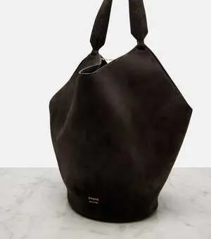 Khaite Lotus Small Suede Tote Bag - Brown