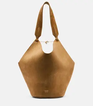 Khaite Lotus Small Suede Tote Bag - Brown
