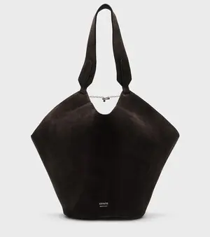Khaite Lotus Small Suede Tote Bag - Brown