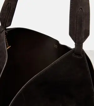 Khaite Lotus Small Suede Tote Bag - Brown