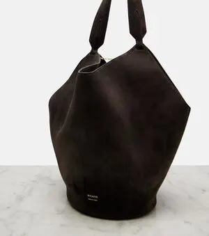 Khaite Lotus Small Suede Tote Bag - Brown