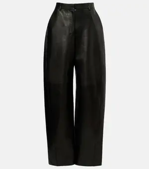 Givenchy High-rise Leather Barrel-leg Pants