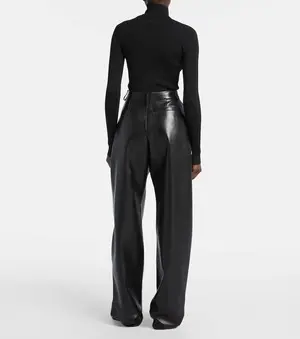 Givenchy High-rise Leather Barrel-leg Pants