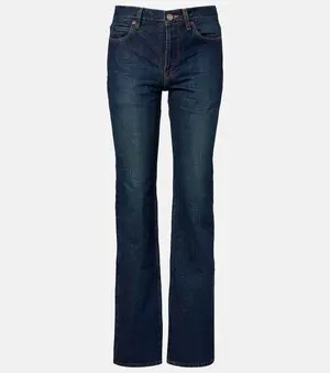 Saint Laurent Mid-rise Bootcut Jeans - Blue