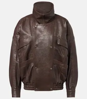 SAINT LAURENT Leather Bomber Jacket