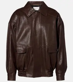 SAINT LAURENT Saint Laurent Leather Bomber Jacket