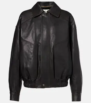 SAINT LAURENT Saint Laurent Leather Bomber Jacket