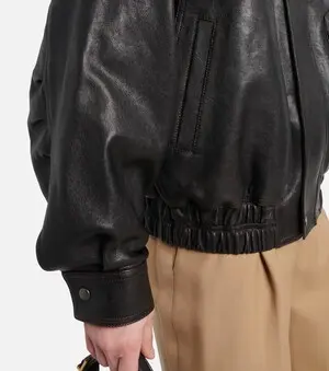 Saint Laurent Leather Bomber Jacket