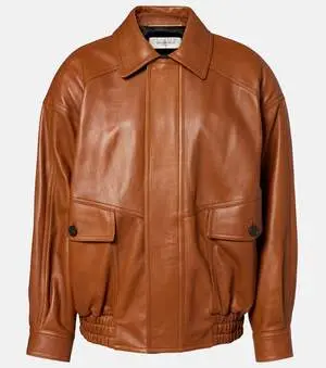 Saint Laurent Oversized Leather Bomber Jacket