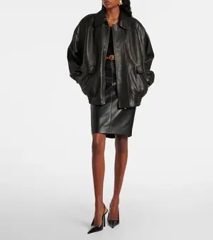 Saint Laurent High-rise Leather Miniskirt