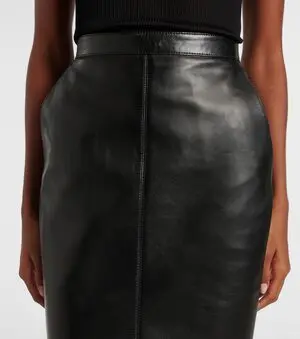 Saint Laurent High-rise Leather Miniskirt