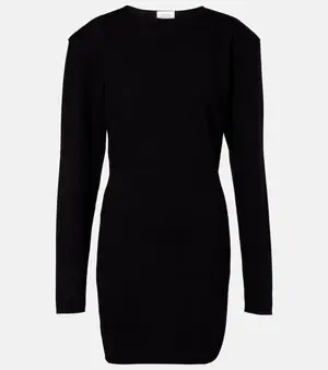 Saint Laurent Wool-blend Minidress - Black
