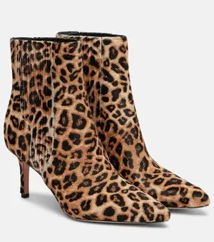 Veronica Beard Lisa 70 Leopard-print Calf Hair Ankle Boots