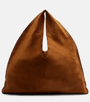 THE ROW Bindle Small Suede Tote Bag - Brown