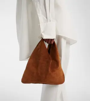 THE ROW Bindle Small Suede Tote Bag - Brown