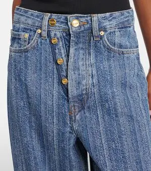 GANNI Striped Wide-leg Jeans