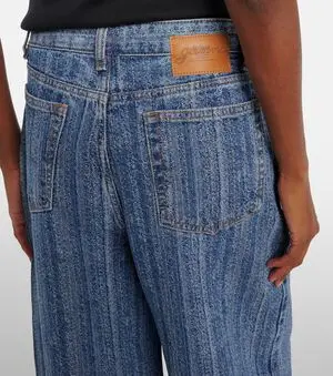 GANNI Striped Wide-leg Jeans