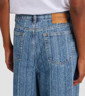 GANNI Striped Wide-leg Jeans