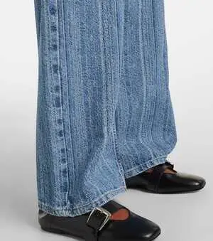 GANNI Striped Wide-leg Jeans