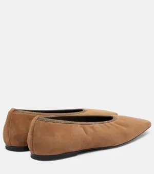 TOTEME Suede Ballet Flats - Brown