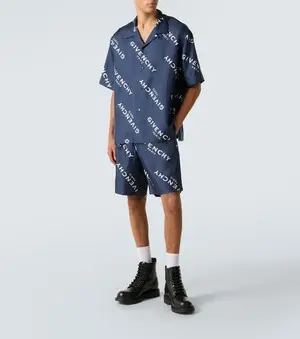 Givenchy Shadow Silk Bowling Shirt