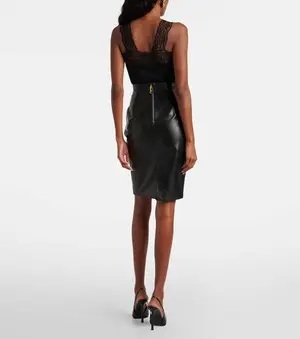 Saint Laurent High-rise Leather Miniskirt
