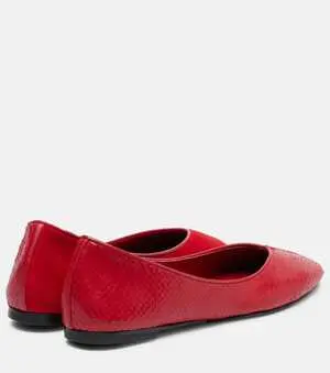 Jacquemus Leather Ballerina Flats - Red