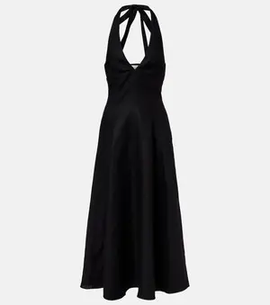 Faithfull The Brand Linen Midi Dress - Black