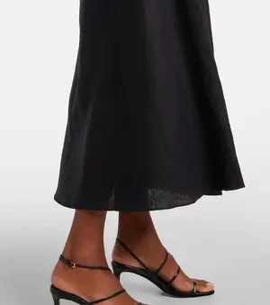 Faithfull The Brand Linen Midi Dress - Black