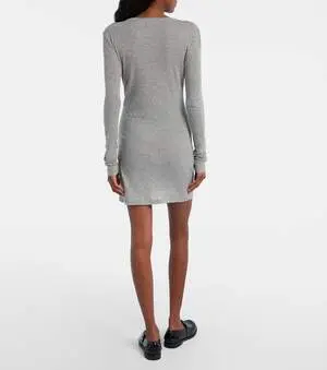 Miu Miu Cotton Jersey Minidress - Grey