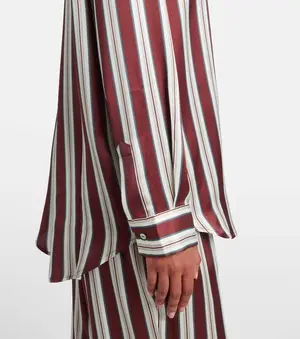 Asceno Striped Silk Pajama Shirt