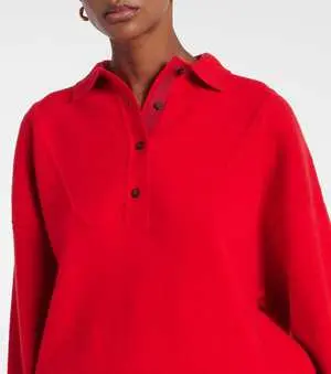 Jacquemus Balloon Wool And Cashmere Polo Sweater - Red
