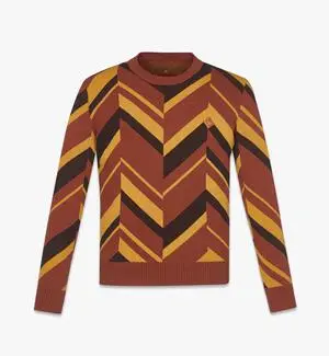 Mcm Mega Herringbone Wool-cashmere Jacquard Sweater