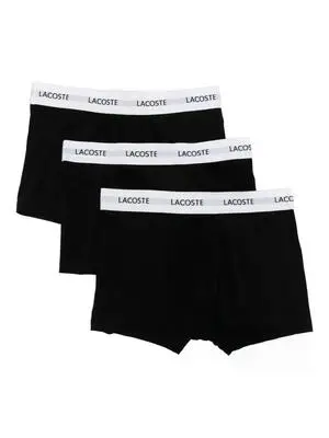 Lacoste Logo-waistband Stretch Trunks - Black