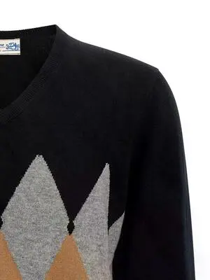 BALLANTYNE Argyle Jacquard Cashmere Sweater