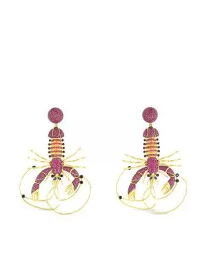 Begum Khan Lobster Earrings - Yellow