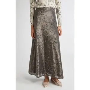 Herno Sequin A-line Skirt - Ferro