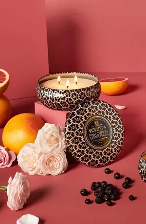 Voluspa Three-wick Tin Candle - Pink Citron