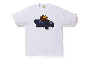 BAPE Camo Milo On Tee Shirt - White/blue