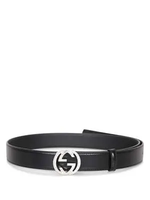 Gucci Belt With Gg Logo Buckle - Black