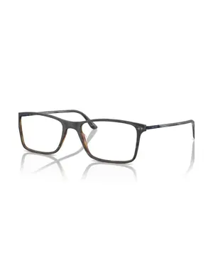 Giorgio Armani Rectangle Eyeglasses - Matte Gray Horn