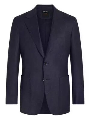 Zegna Single-breasted Wool Blazer - Blue