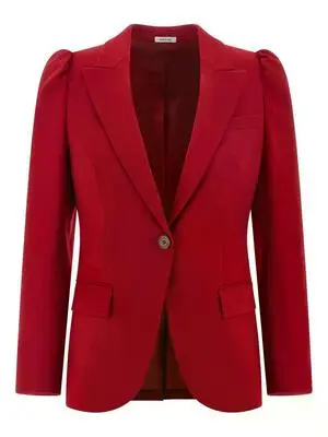 Alexander McQueen Puff-sleeve Single-breasted Blazer
