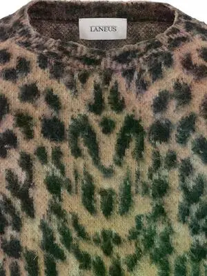 LANEUS Leopard Print Sweater